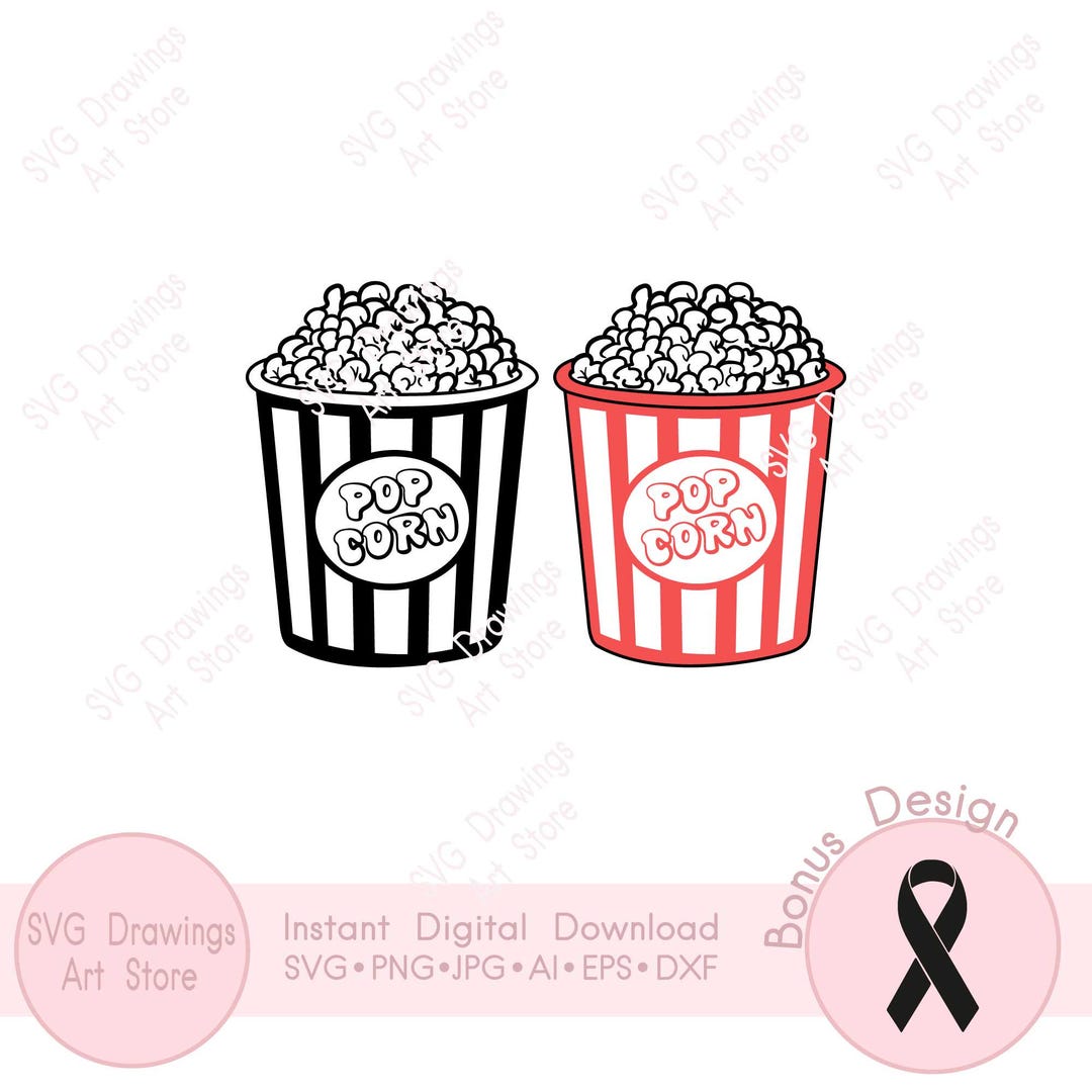Popcorn Svg, Popcorn Box Svg, Food Svg, Popcorn Ornament Svg, Popcorn ...