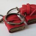 Set of 3 Mini Book Key Rings in Red Leather - Etsy