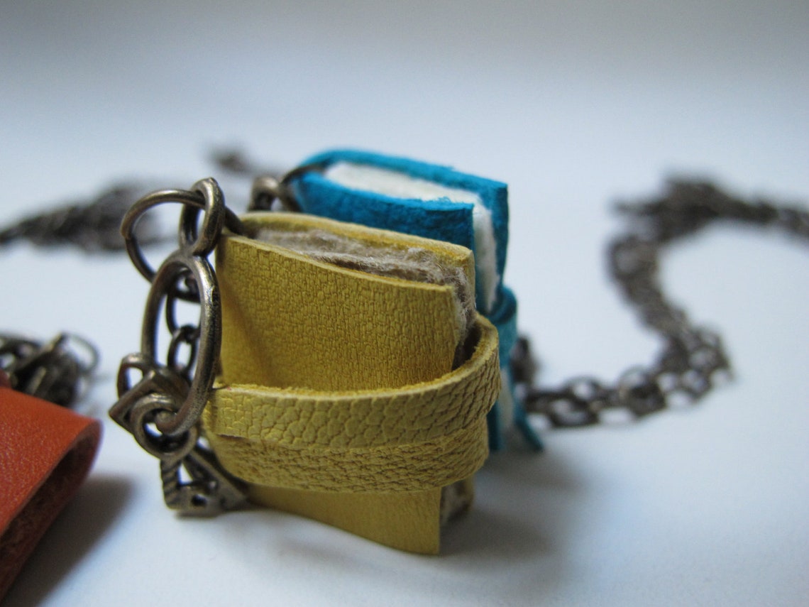 Mini Book Necklace, With Keys for Your Heart - Etsy