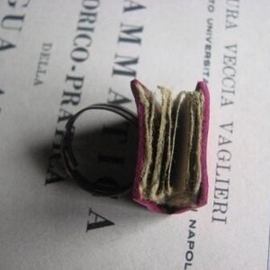 Mini Book Ring - Red - Etsy