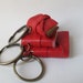 Set of 3 Mini Book Key Rings, in Red Leather - Etsy