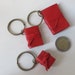 Set of 3 Mini Book Key Rings in Red Leather - Etsy