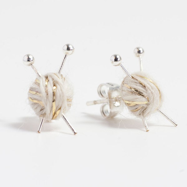 Knitting Earrings - Etsy