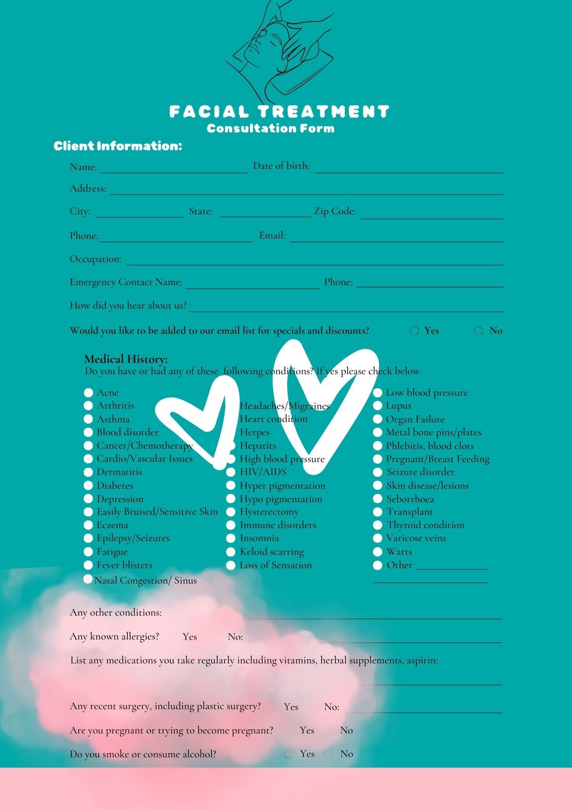 Esthetician Digital Intake Forms - Etsy