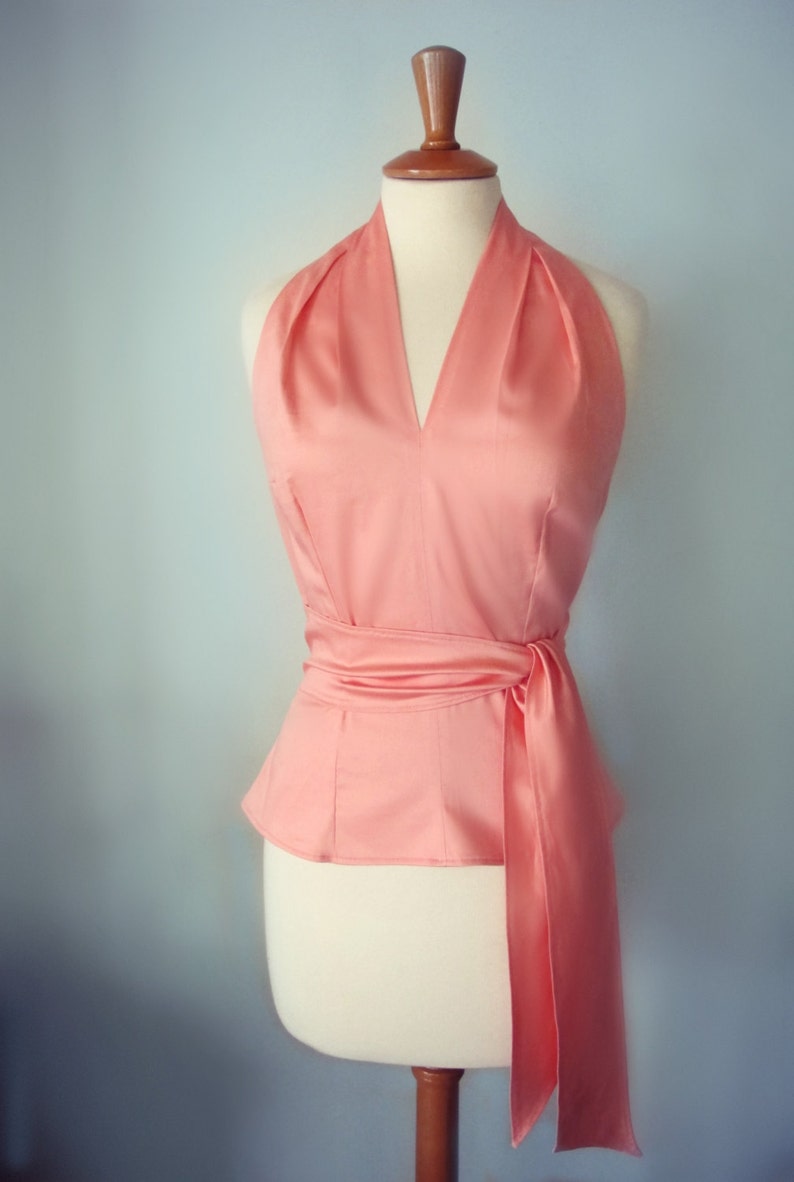 Halter Blouse With Belt Made From Original 1950s Pattern in - Etsy UK