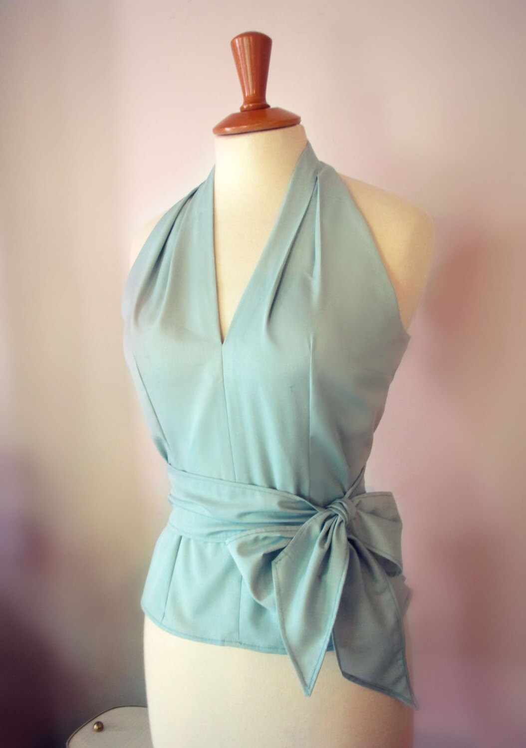 Halter Blouse With Belt Made From Original 1950s Pattern in - Etsy UK