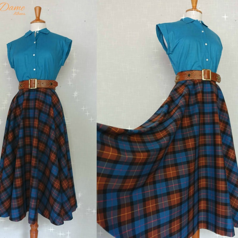 Plaid Circle Skirt - Etsy