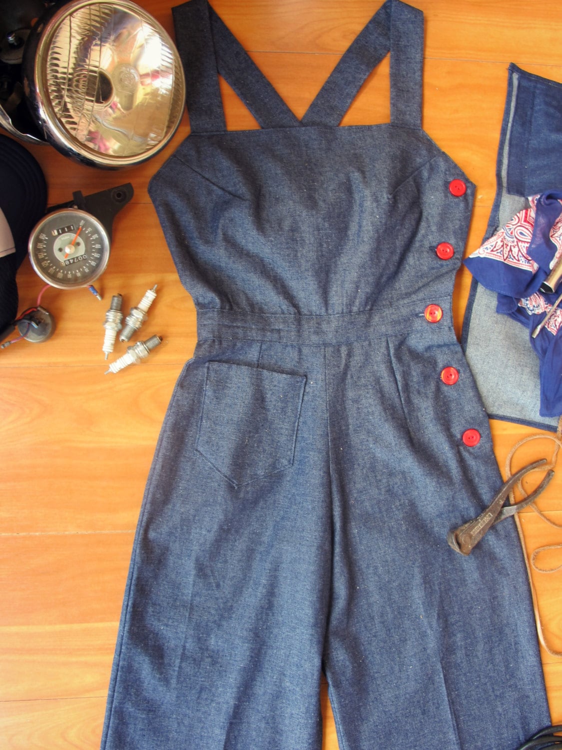 1940s side buttoned custom made overalls in many | Etsy