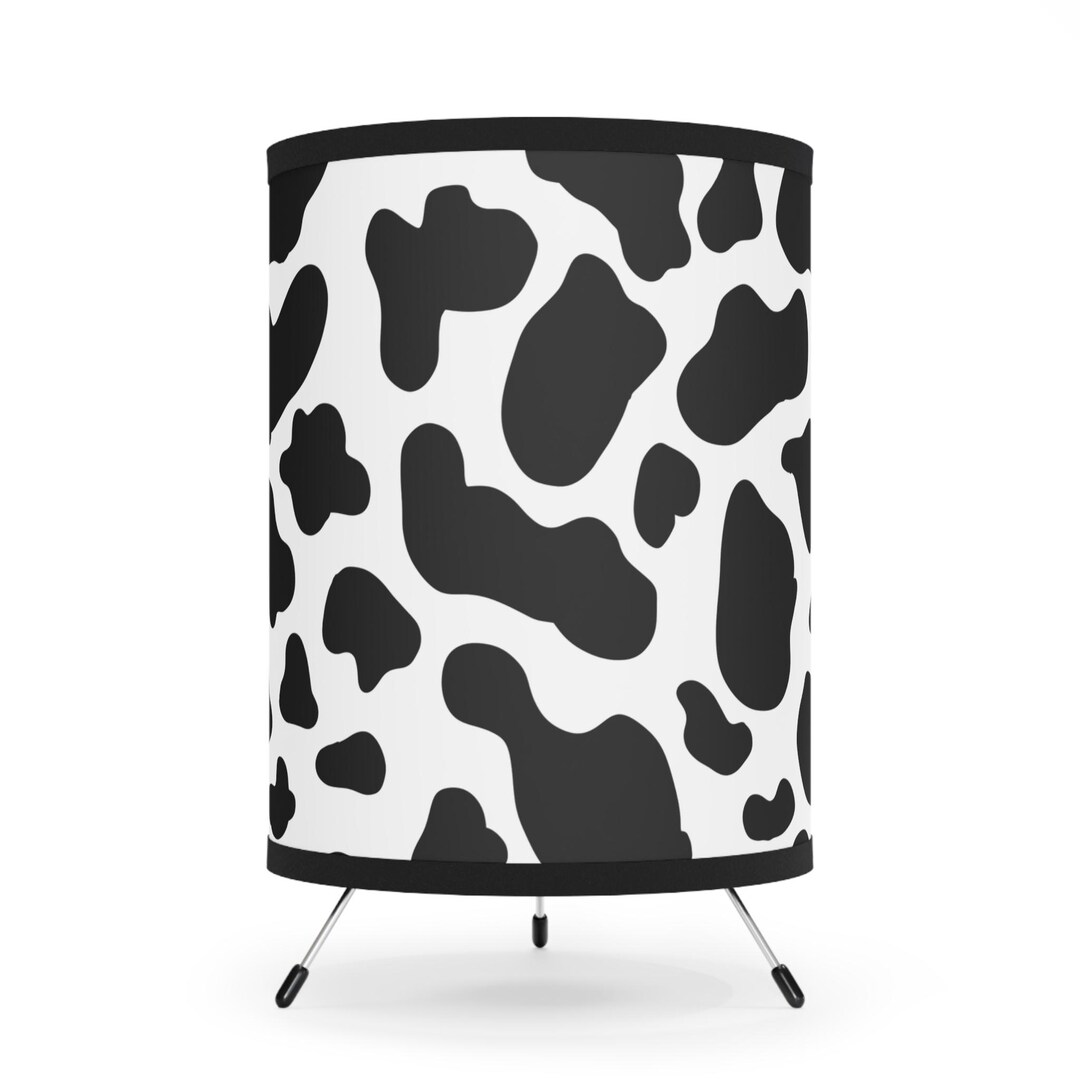 Tripod Cow Lamp With High-res Printed Shade, USCA Plug - Etsy