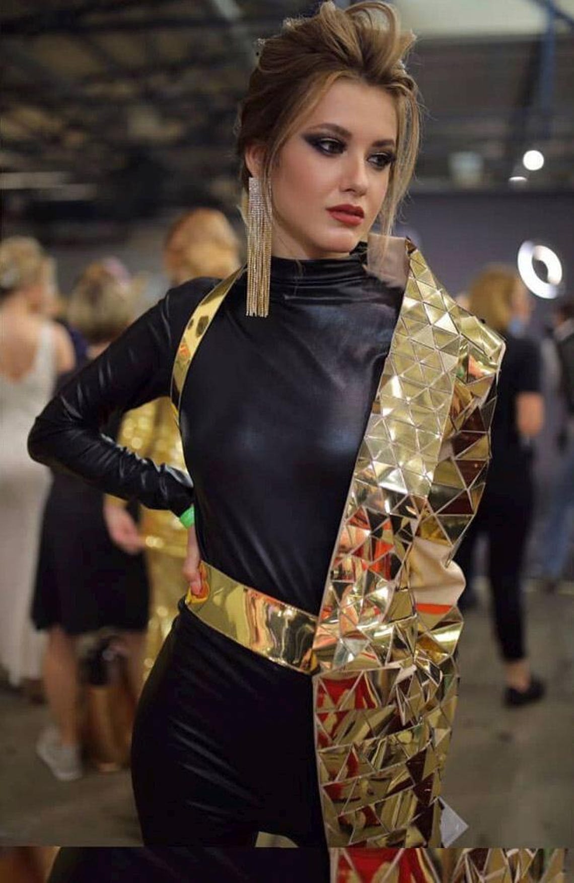 Shimmering One Shoulder Jacket for Stage Party Performance, Fashion ...