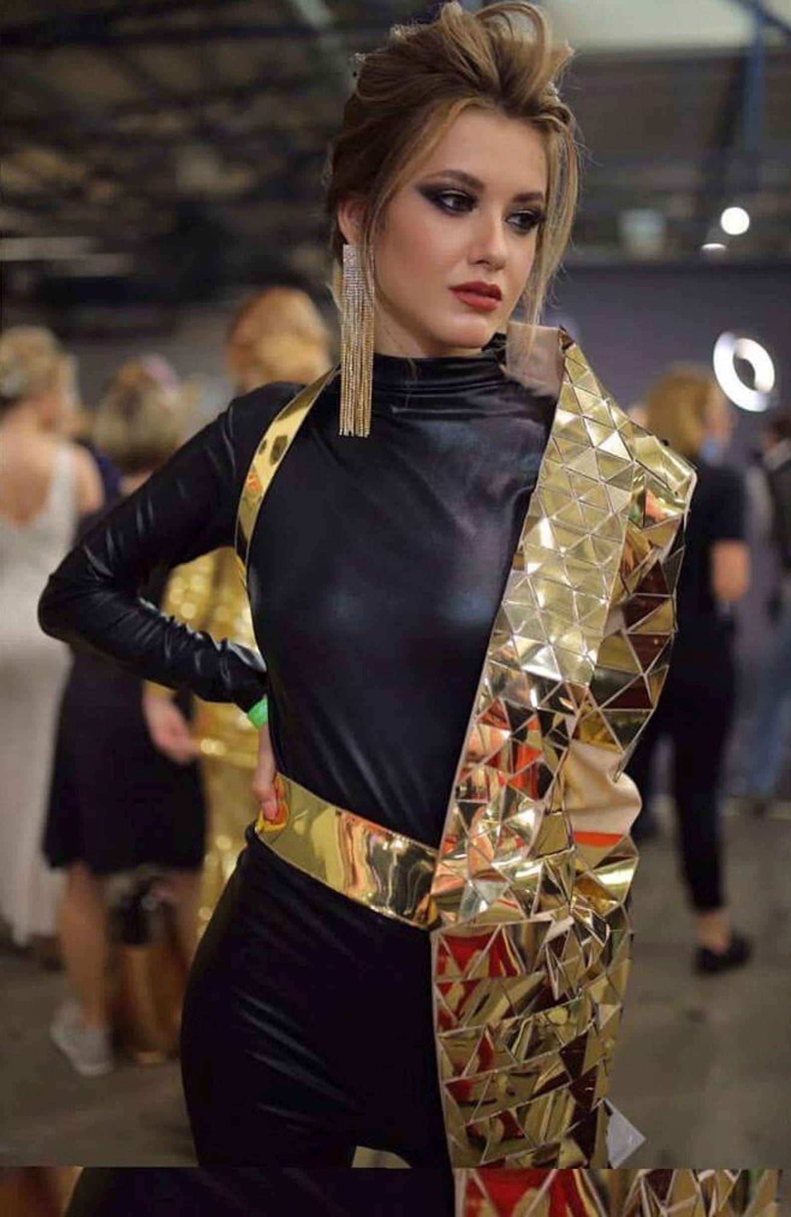 Shimmering One Shoulder Jacket for Stage Party Performance, Fashion ...