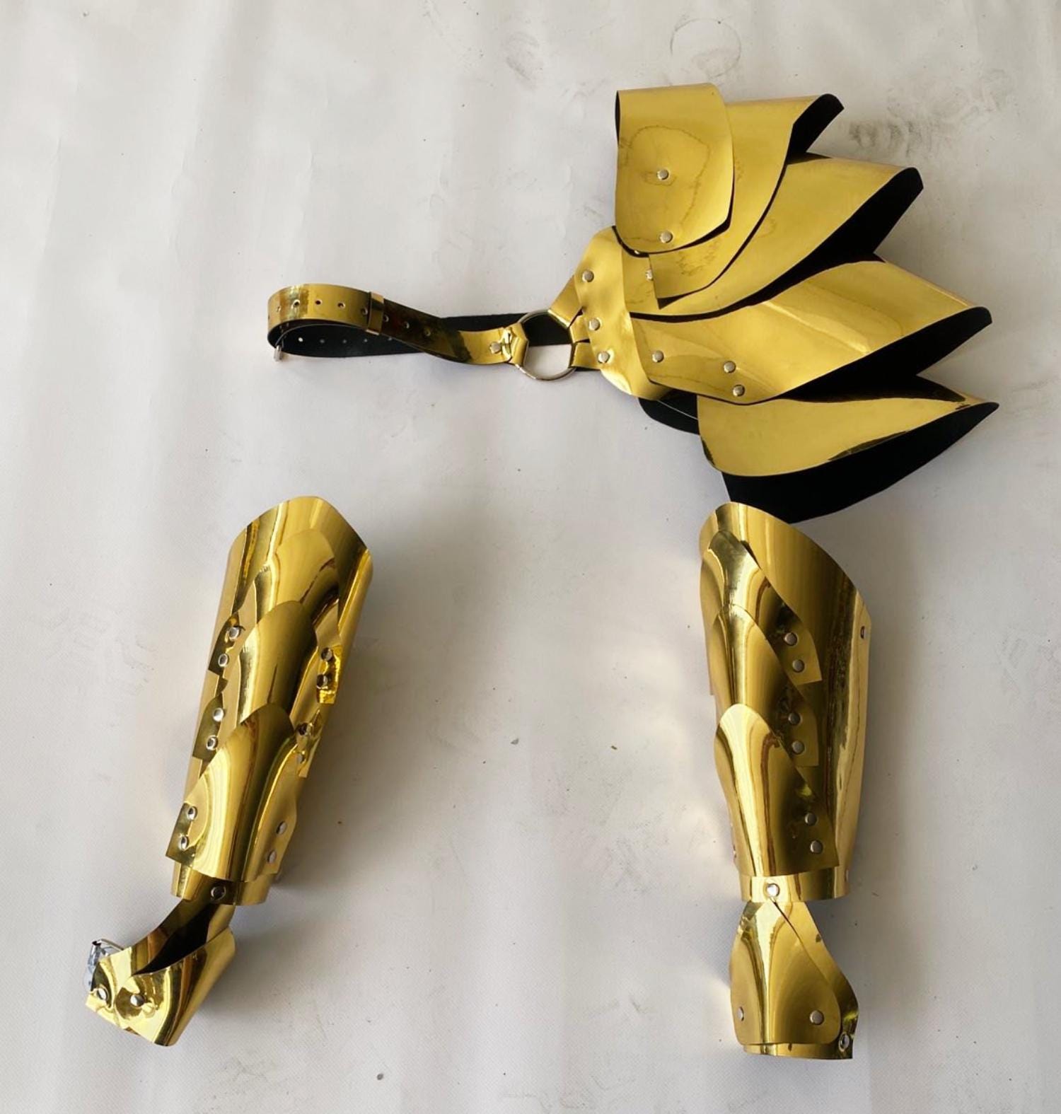 Gold Armour Costume Set – Shoulder and Arm Bracelet, Metallic ...