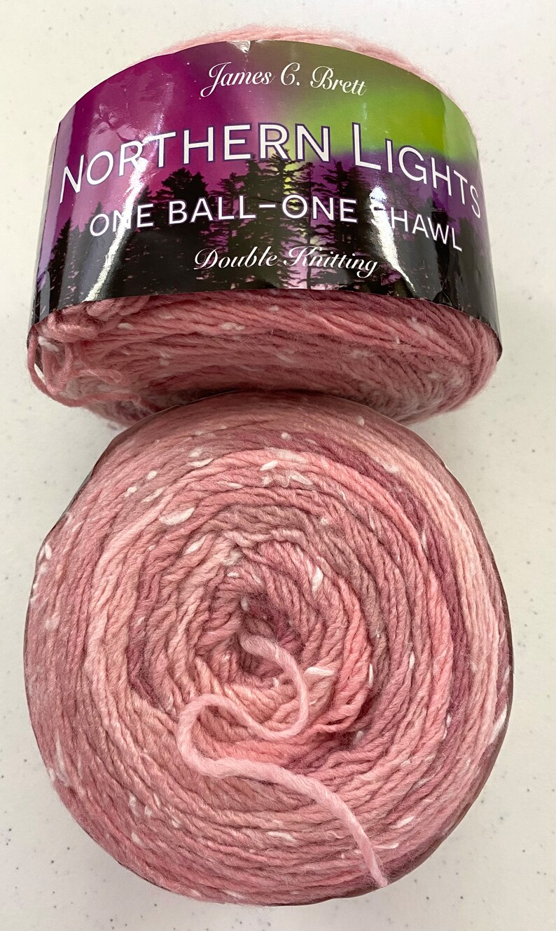 Lot of 2 James C Brett Northern Lights Cake Yarn One Shawl One Ball 3 ...