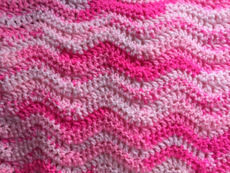 CROCHET Lace Wavy Ripple Baby Nursery Toddler SOFT Blanket Afghan Wrap ...