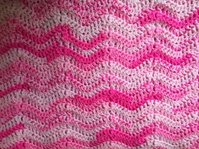 CROCHET Lace Wavy Ripple Baby Nursery Toddler SOFT Blanket Afghan Wrap ...