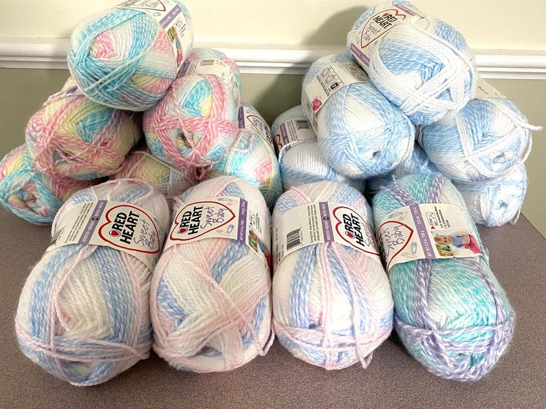 Red Heart Sweet Baby Yarn Medium 4 Worsted Acrylic Soft Assorted ...