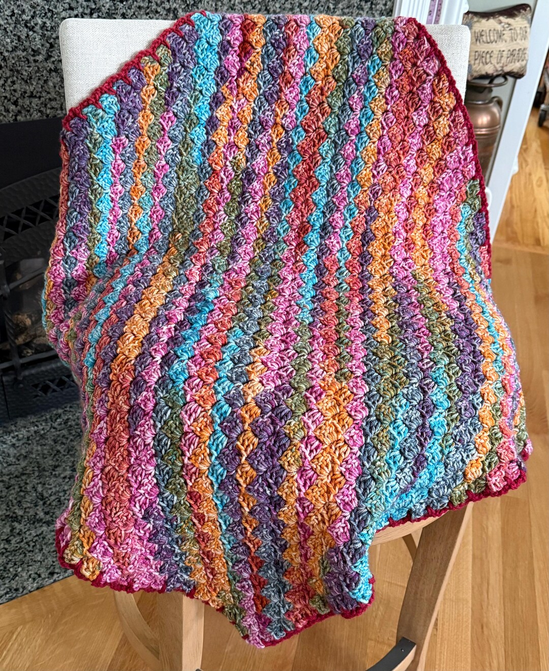 Handmade Crochet C2C Blanket Afghan Baby Acrylic I Love This Yarn ...