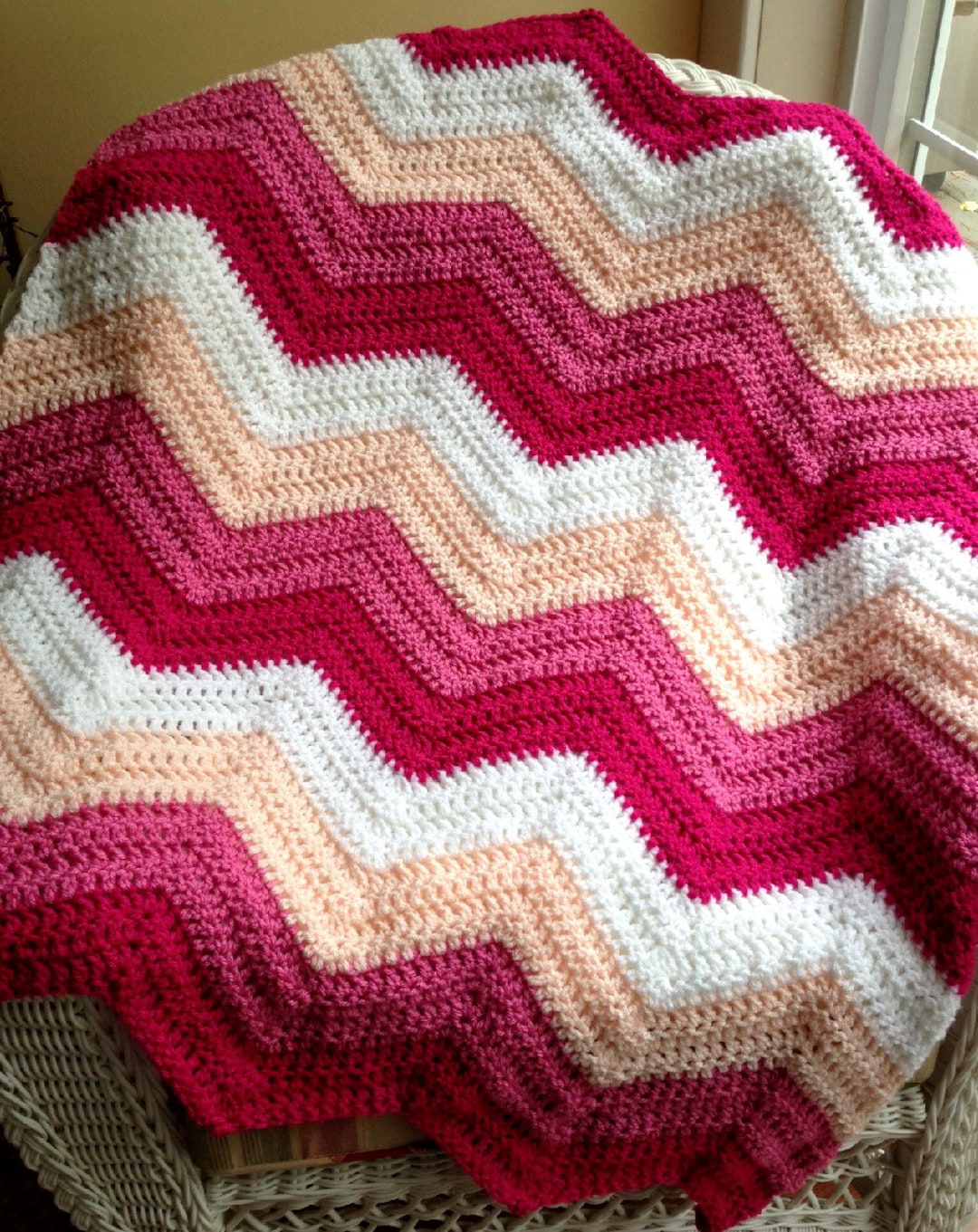 New Chevron Zig Zag Ripple Baby Blanket Afghan Wrap Crochet - Etsy