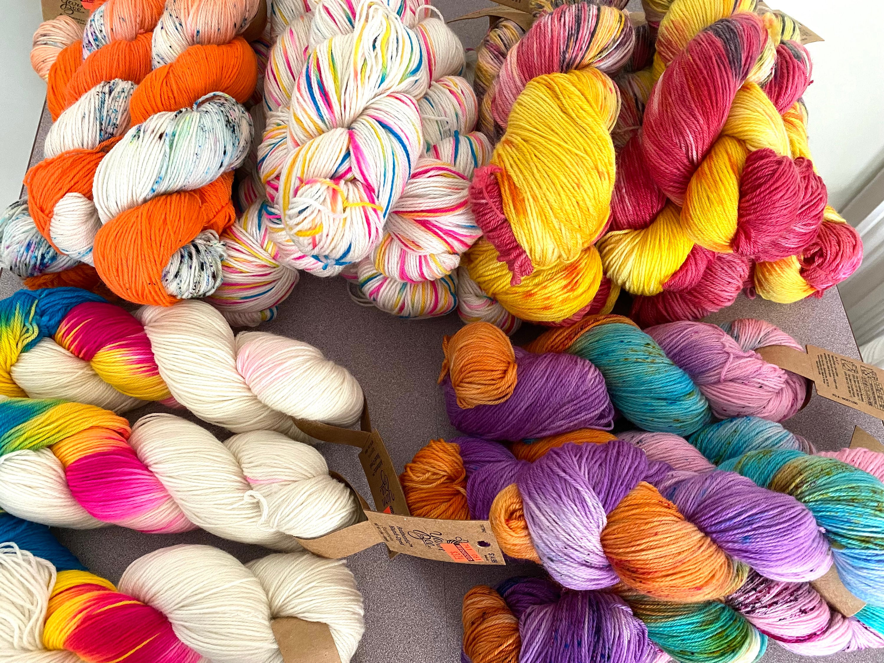 Yarn Bee Hand Dyed Hank Soft Yarn Hank Assorted Super Fine 1 Super Wash ...