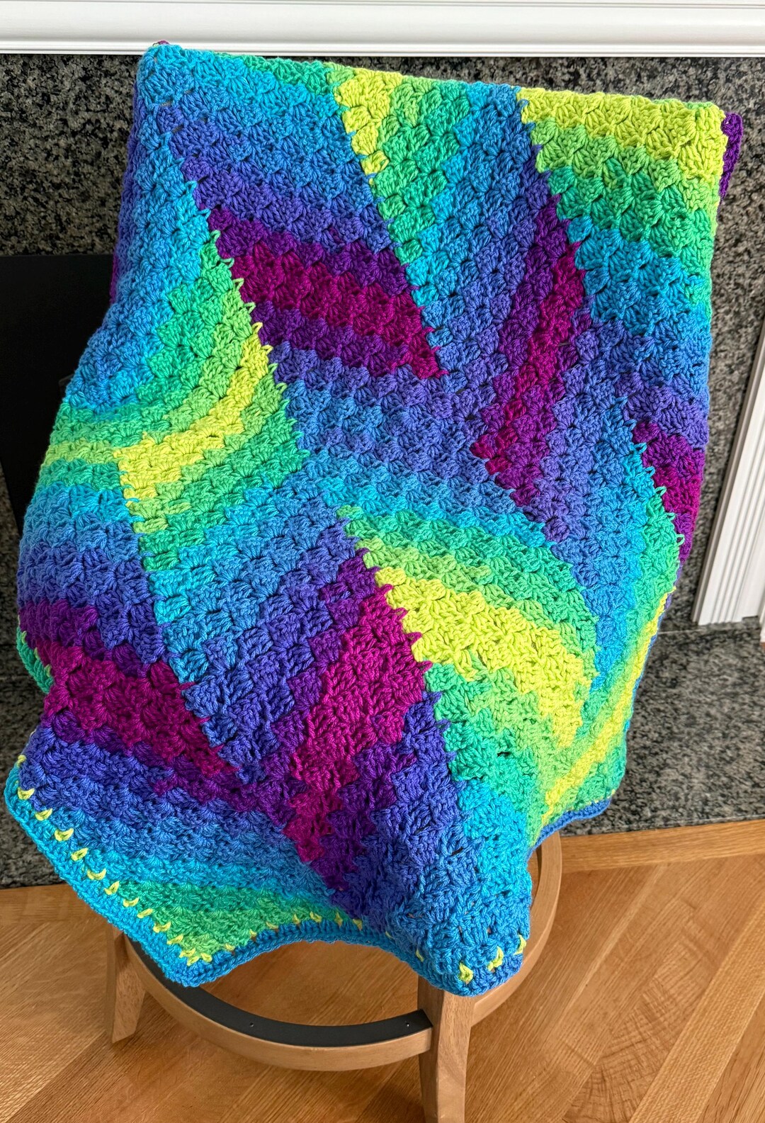 Handmade Crochet C2C Blanket Afghan Baby Toddler Child Lapghan Acrylic ...