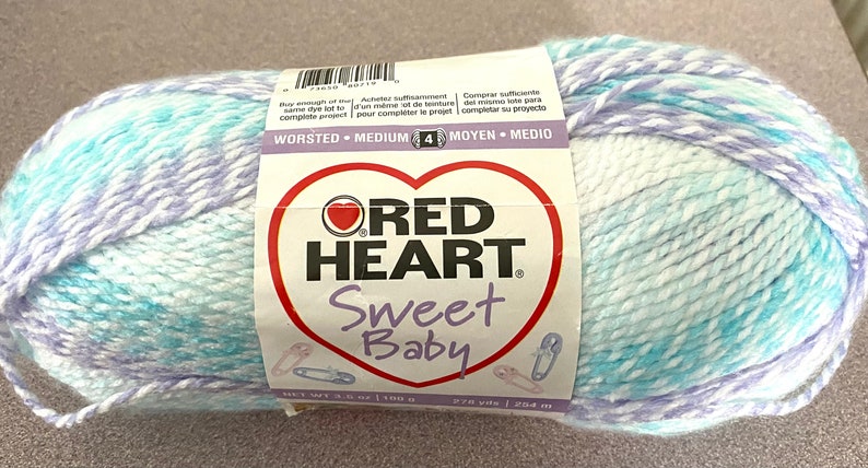 Red Heart Sweet Baby Yarn Medium 4 Worsted Acrylic Soft Assorted ...