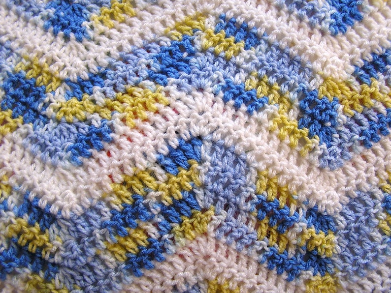 New Chevron Zig Zag Rick Rack Baby Blanket Afghan Toddler Crochet Knit ...