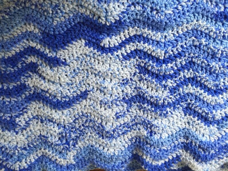 CROCHET Lace Wavy Ripple Baby Nursery Toddler SOFT Blanket Afghan Wrap ...