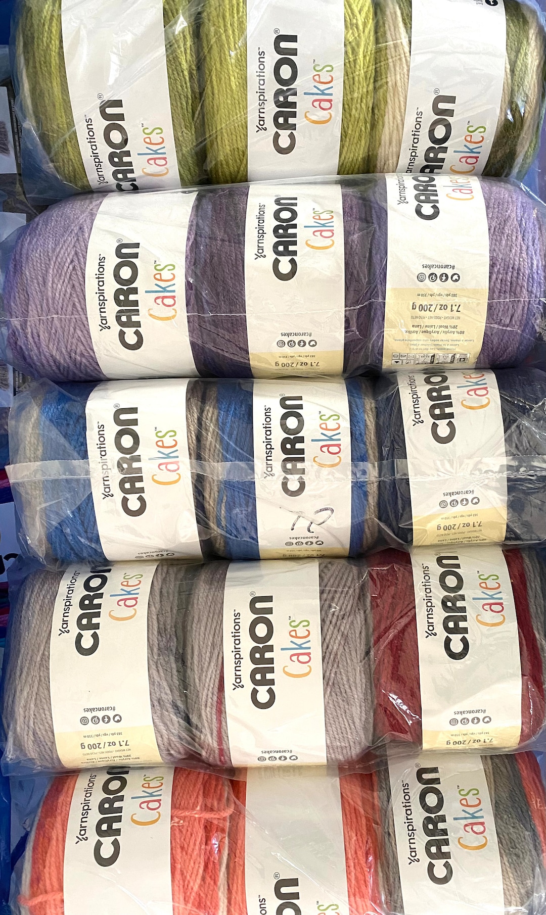 3 Pack Lot Caron Cakes Yarn 4 Medium Worsted Aran Acrylic Wool 3 X 383 ...