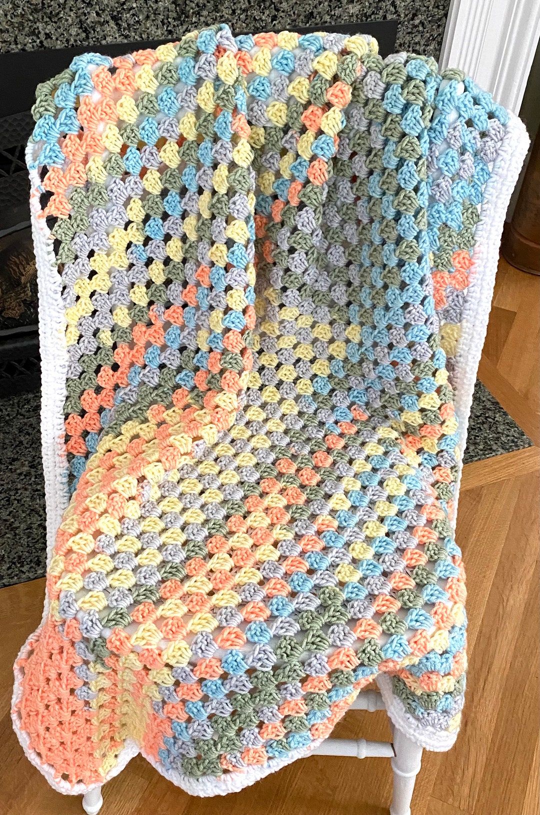 Handmade Crochet C2C Granny Square Blanket Afghan Throw Wrap Baby Boy ...