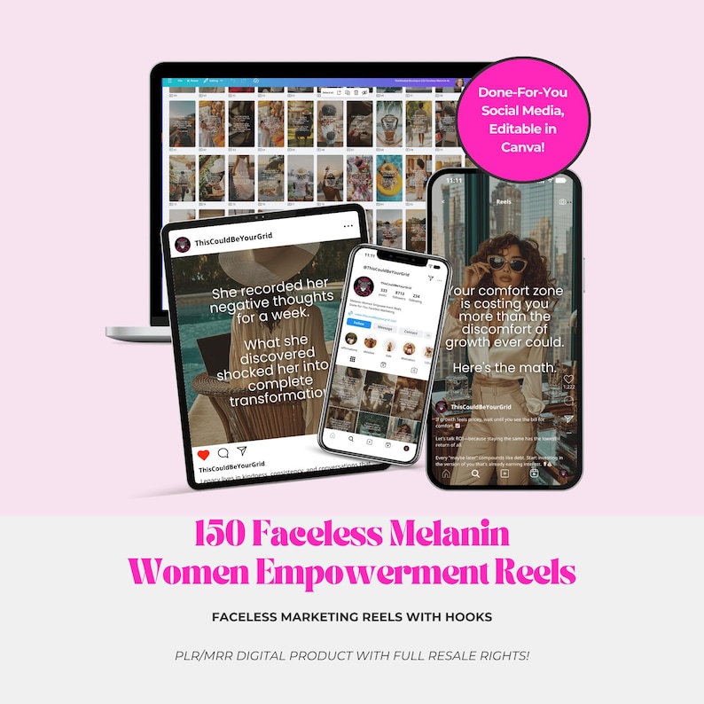 150 Melanin Women Empowerment Reels – Black Women Motivational Faceless ...