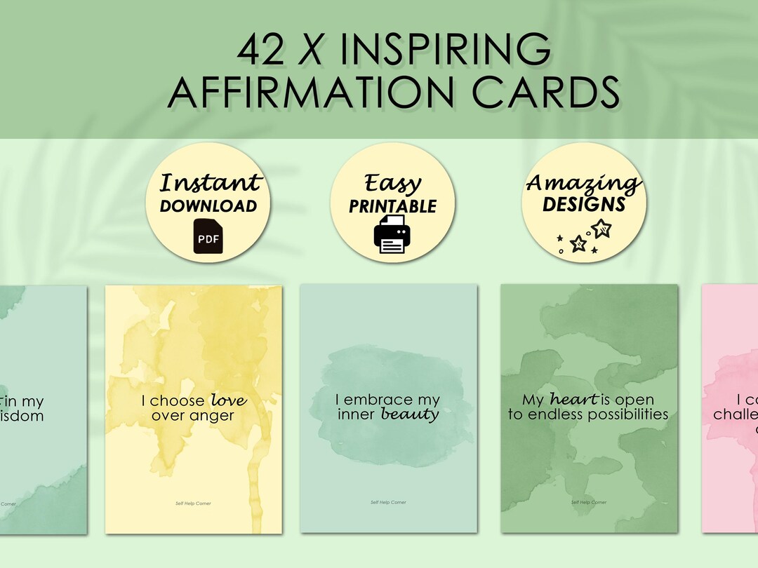 Inspiring Affirmation Cards for Women Printable Positive Quotes Self ...
