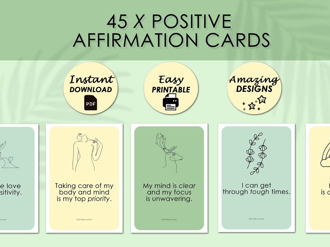 Empowerment Affirmation Cards, Positive Quote Flash Cards for Self ...