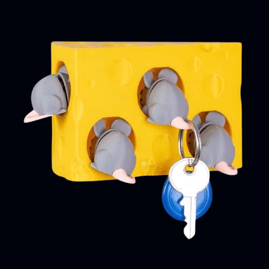 The Mice Have Your Keys – Funny Cheese Wall Key Holder | 3D Printed ...