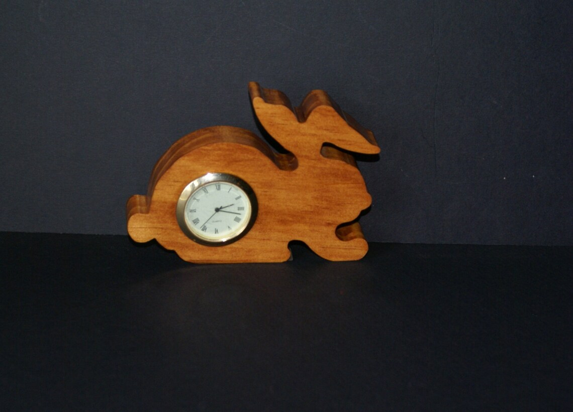 Rabbit Bunny Wood Shelf Sitter Desk Clock - Etsy