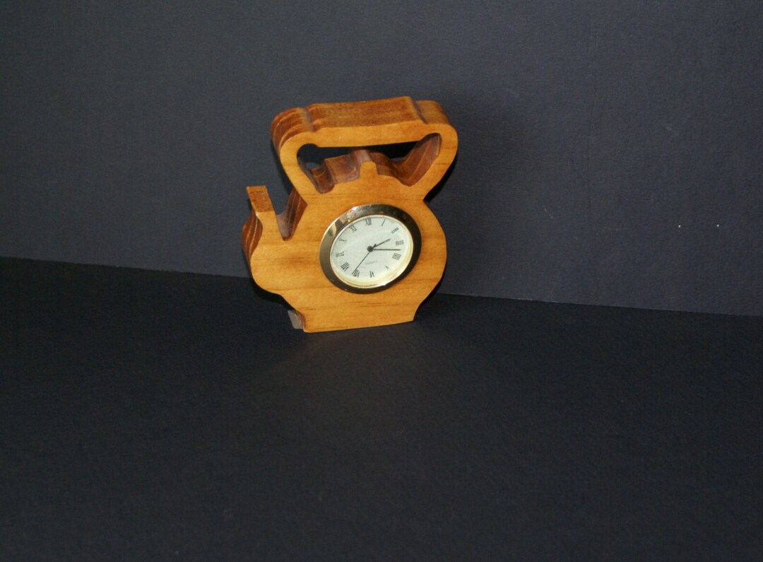 Miniature Teapot Wood Shelf Sitter Desk Clock - Etsy