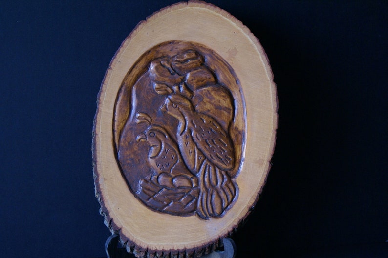 Wood Relief Cut Quail Log Slab Tree Slice Bark Plaque - Etsy