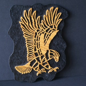 Bald Eagle Hunting Prey Wood Scrow Saw Cut Plaque - Etsy