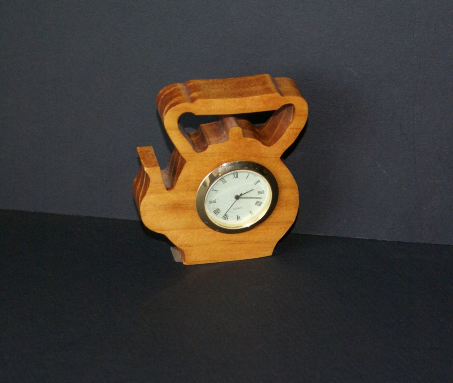 Miniature Teapot Wood Shelf Sitter Desk Clock - Etsy
