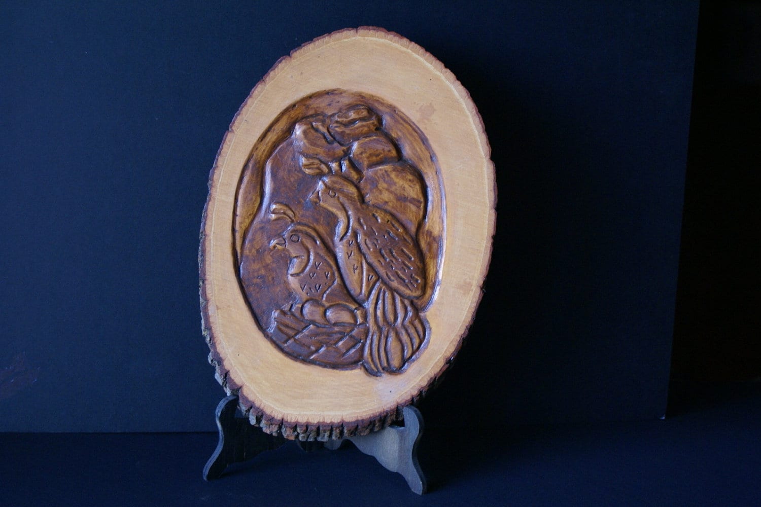 Wood Relief Cut Quail Log Slab Tree Slice Bark Plaque - Etsy