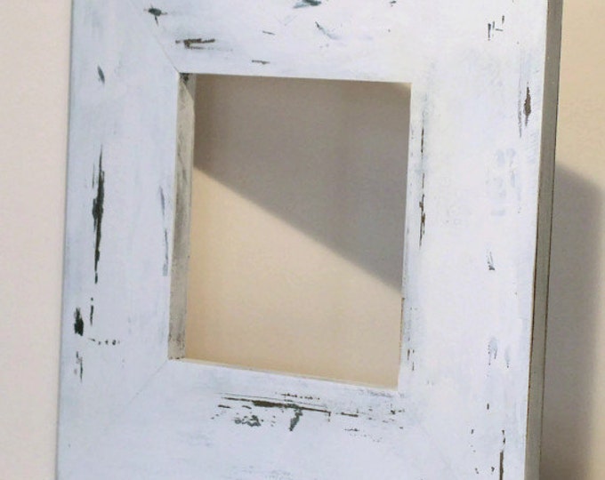 Painted Wood White Distressed Frame Custom Shabby Chic - Etsy