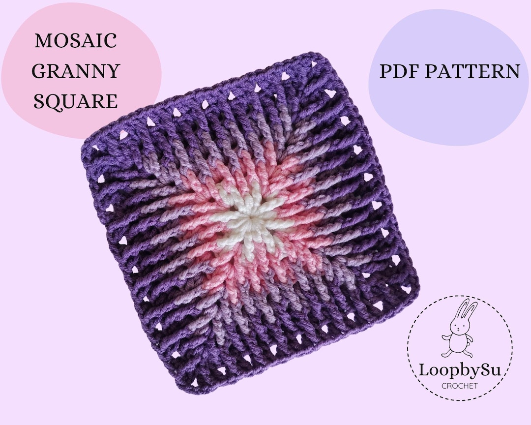 Crochet Mosaic Granny Square Pattern, 3D Mosaic Crochet Pattern ...