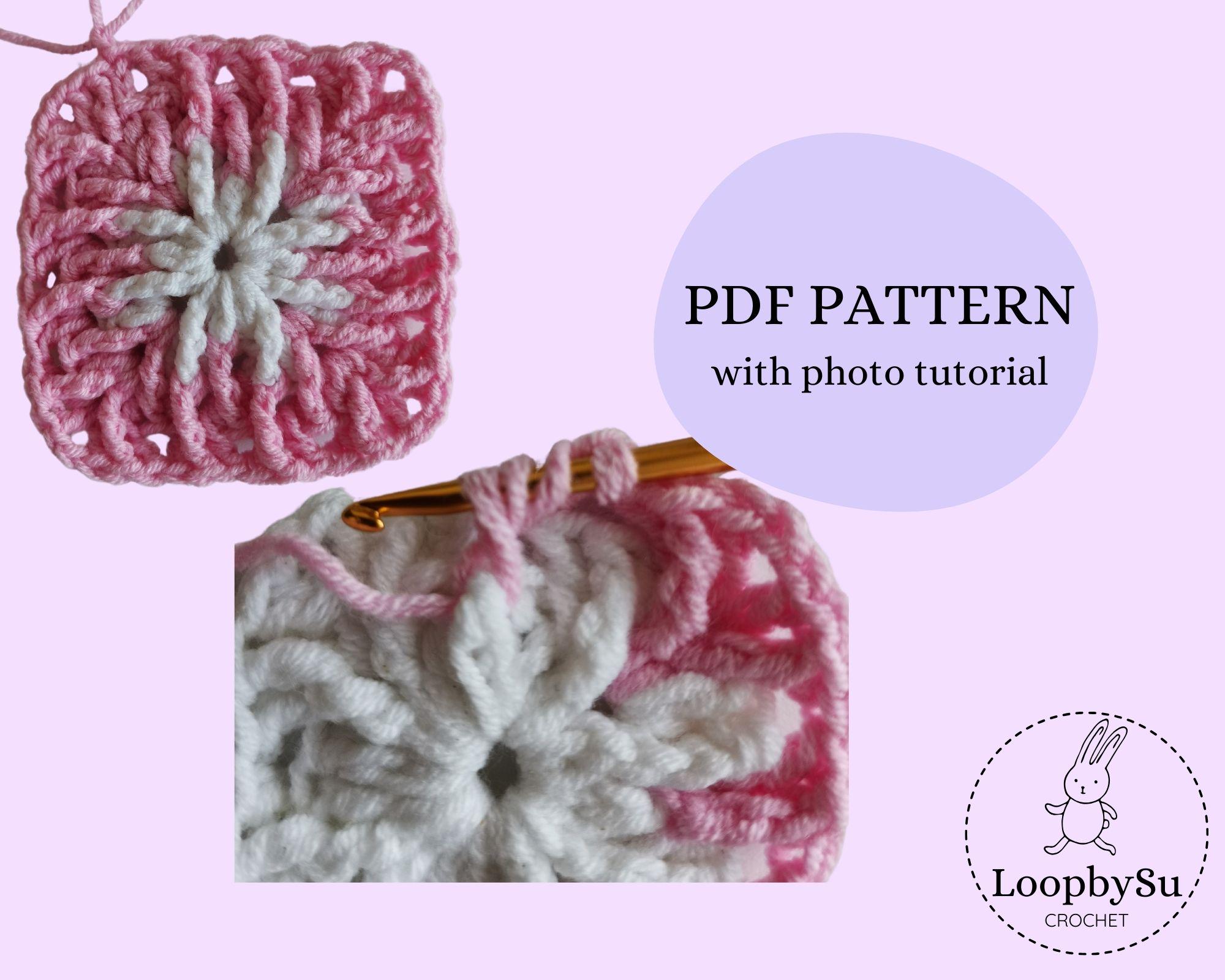 Crochet Mosaic Granny Square Pattern, 3D Mosaic Crochet Pattern ...