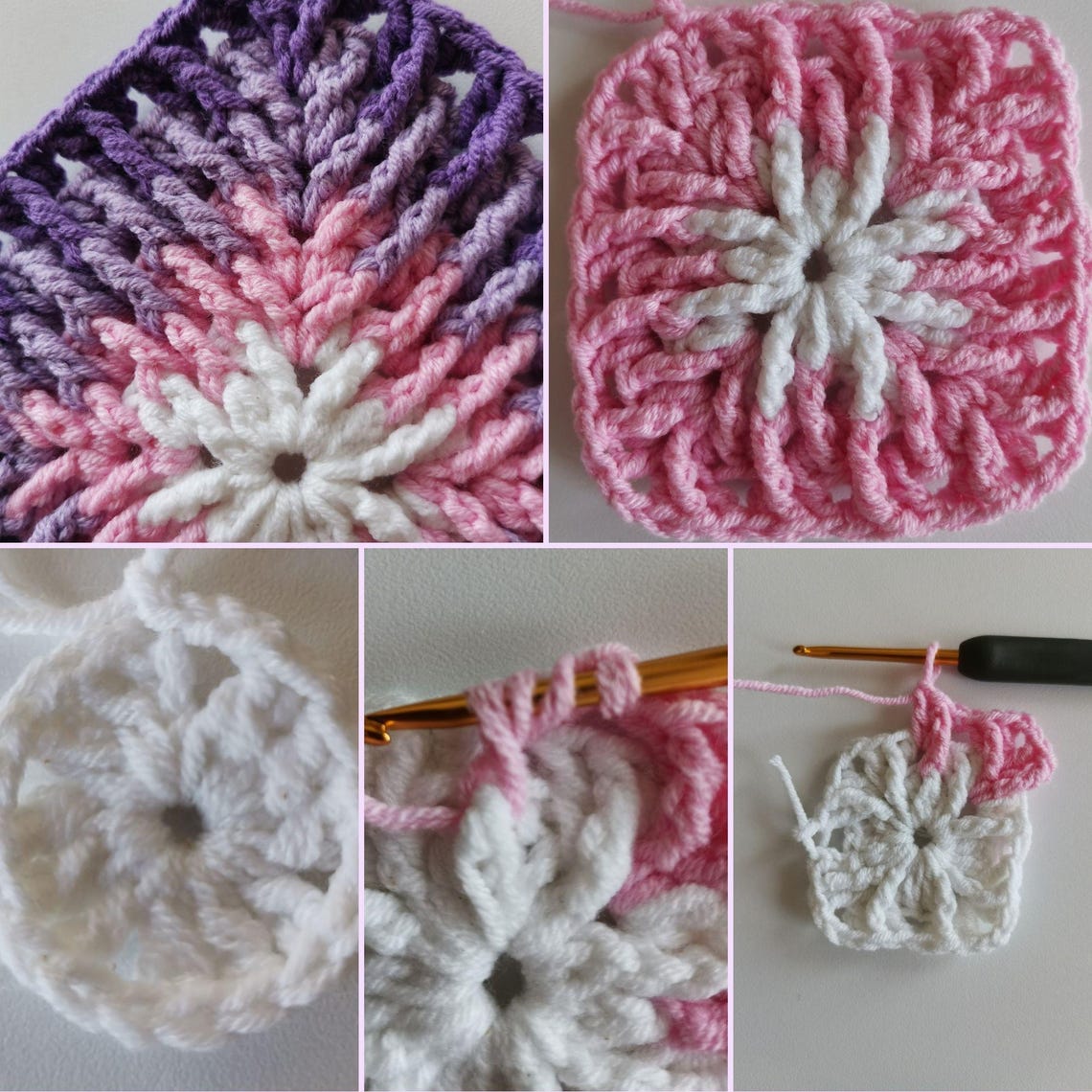 Mosaic Granny Square Crochet Pattern: 3D Afghan Blanket (PDF Pattern ...