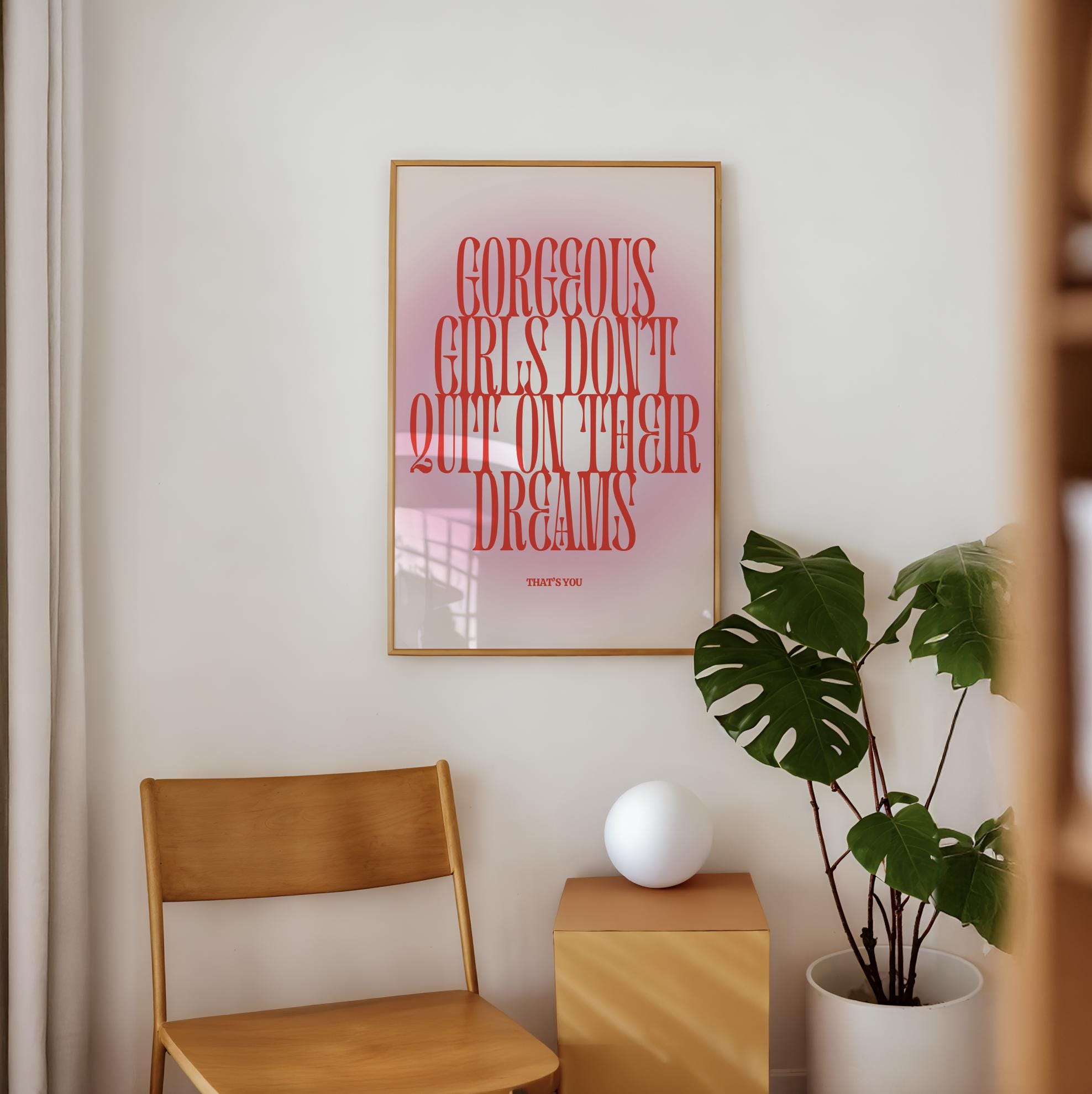 Inspirational Quotes Poster Aesthetic Arts Pink Dorm Room Decor Girly ...