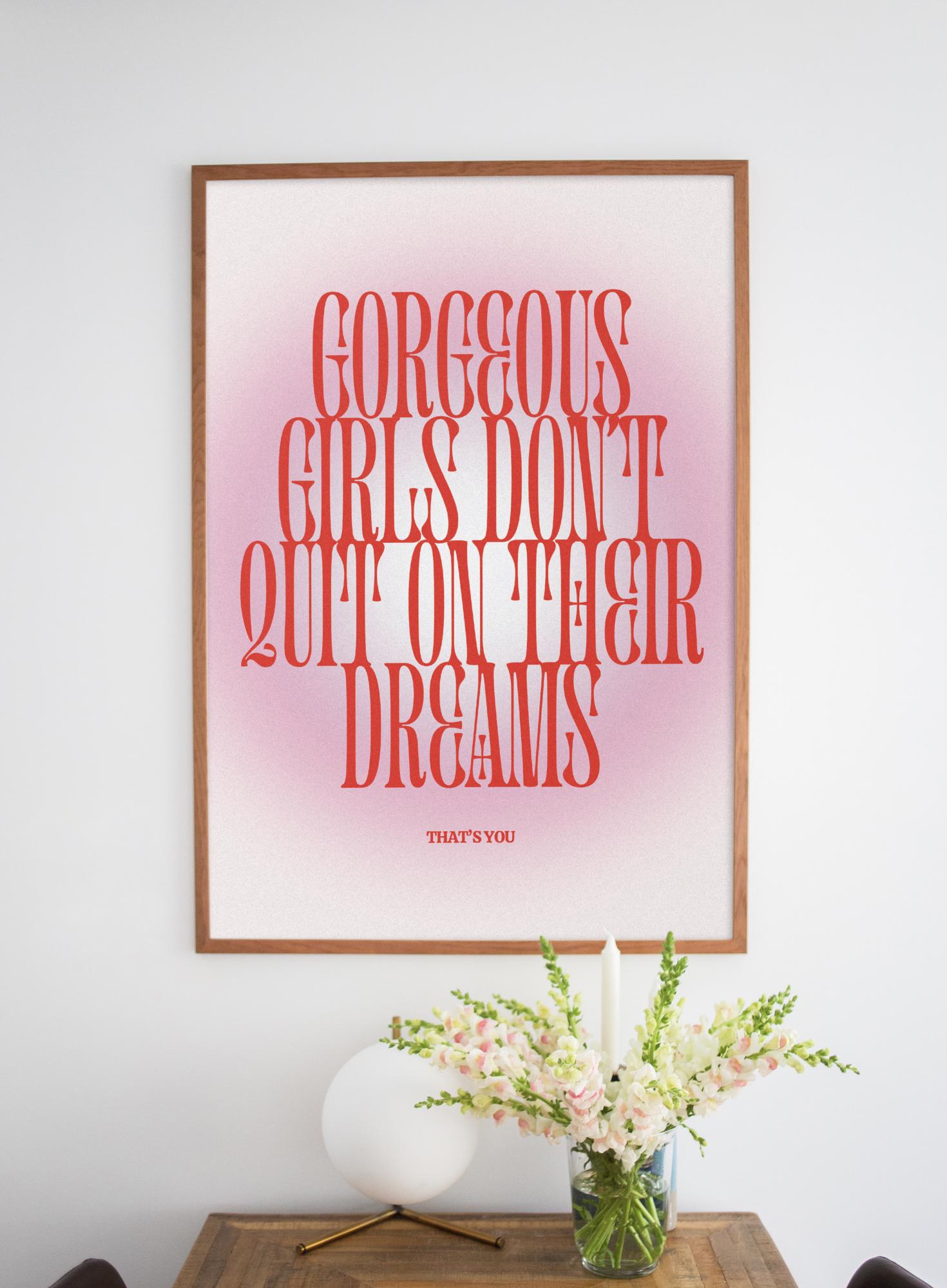 Inspirational Quotes Poster Aesthetic Arts Pink Dorm Room Decor Girly ...