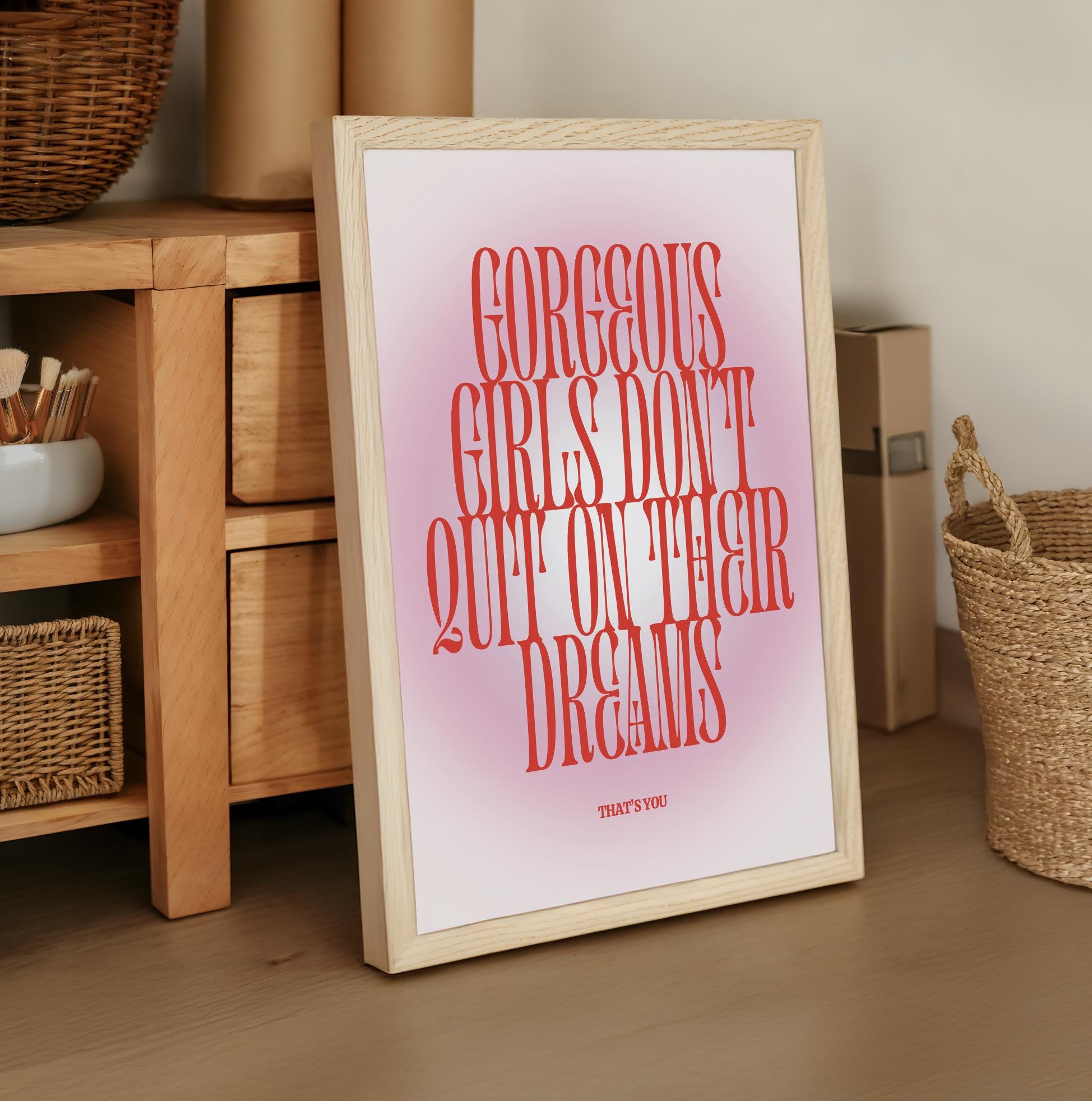 Inspirational Quotes Poster Aesthetic Arts Pink Dorm Room Decor Girly ...