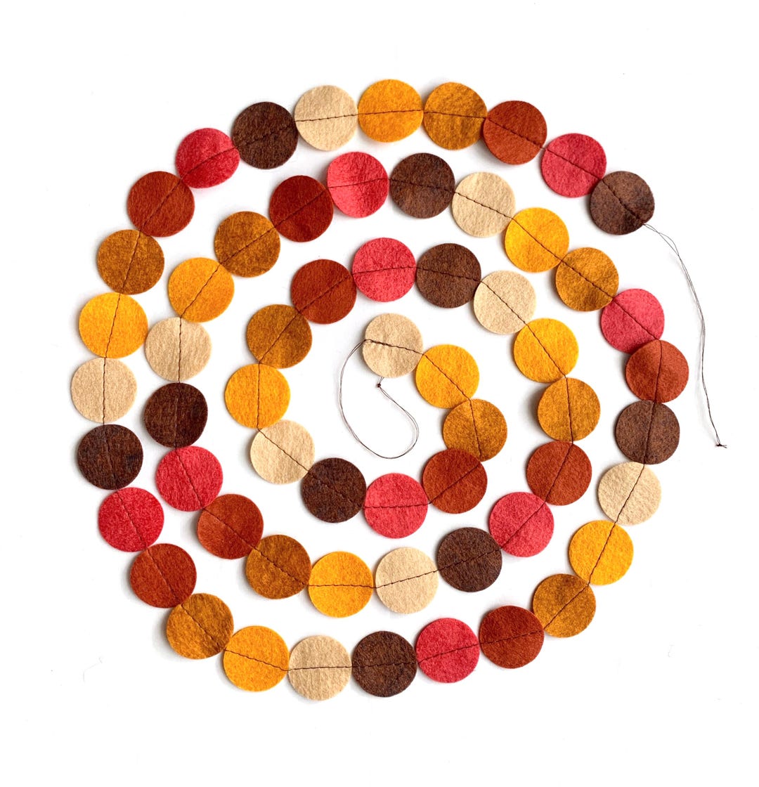 Thanksgiving / Fall / Autumn Felt Circle Garland - Over 6 Ft Long W ...