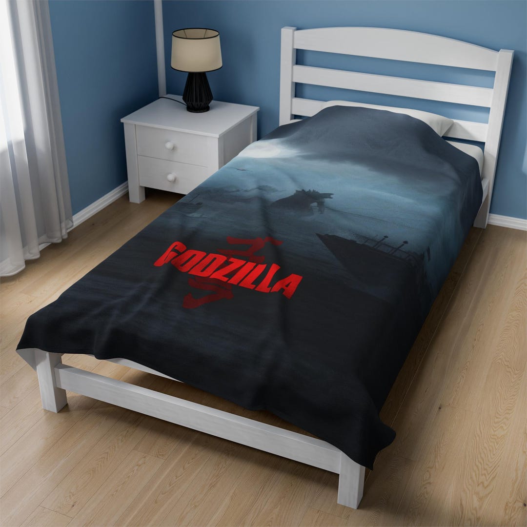 Godzilla 2014 Velveteen Plush Blanket Golden Gate Bridge Kaiju Monster ...