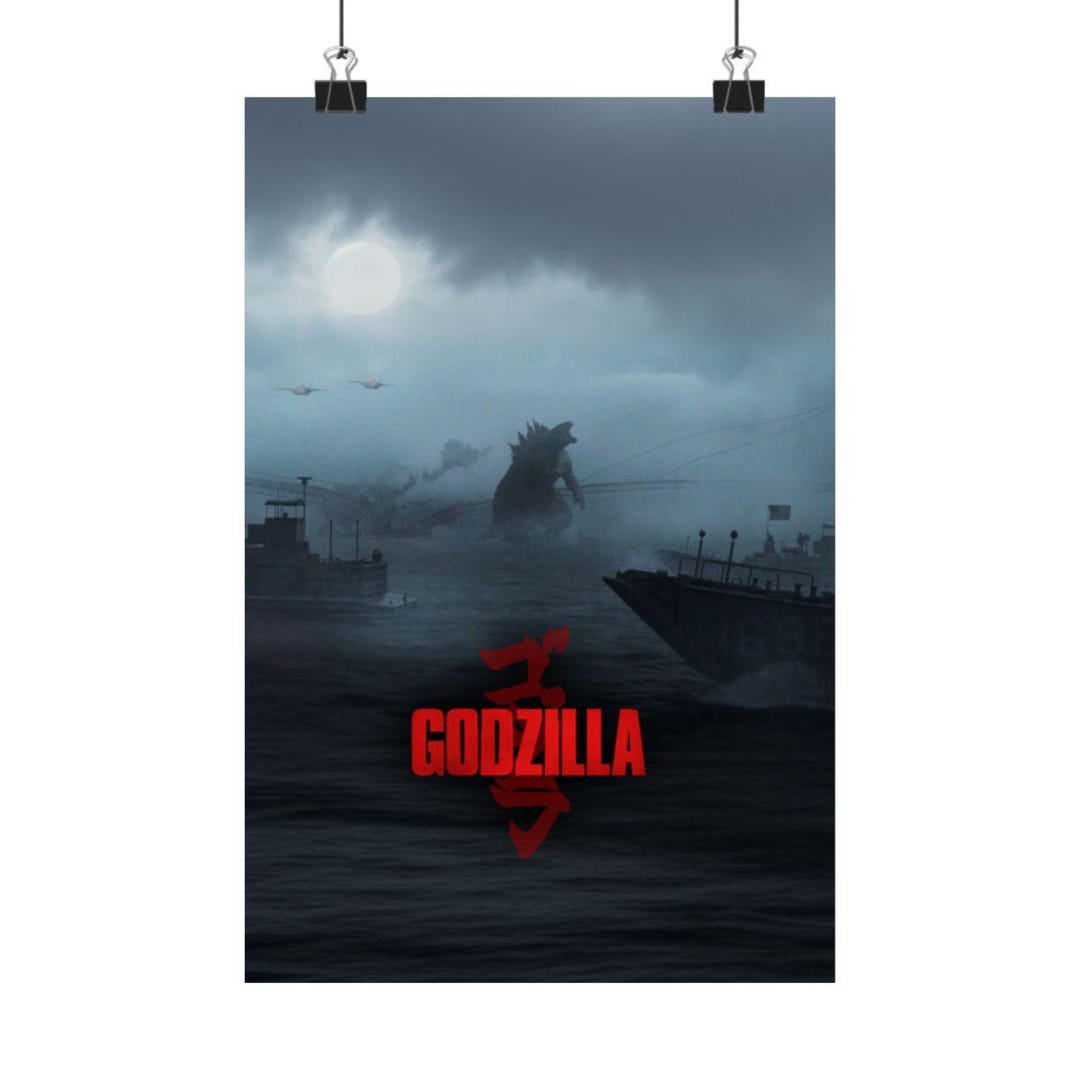 Godzilla 2014 Matte Vertical Poster, San Fransico Golden Gate Bridge ...