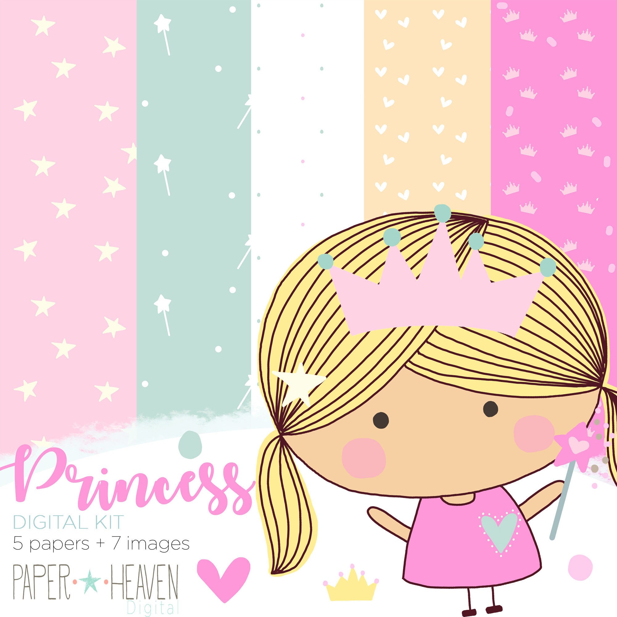 DIGITAL KIT 5 Papers 7 Images. Digital Papers Scrapbooking - Etsy